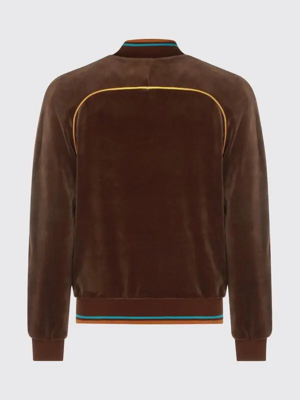 Casablanca Velvet Bomber Jumper With Zip Closure And Contrasting Logo