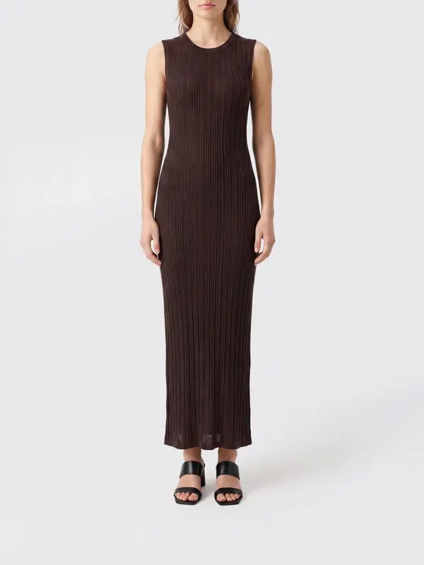 ATOMO FACTORY Off-the-shoulder Ribbed Midi Dress - Dark
