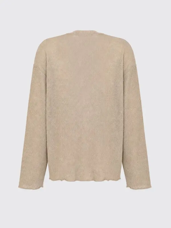 ATOMO FACTORY Linen Blend V-neck Jumper With Three-button Closure