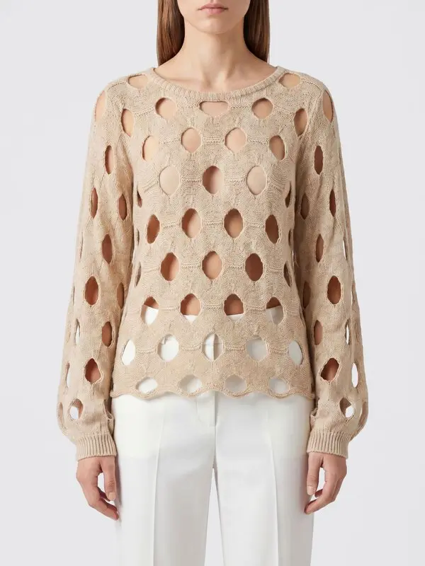 ATOMO FACTORY Open-knit Wool Blend Jumper With Round Neck And Wavy Hem