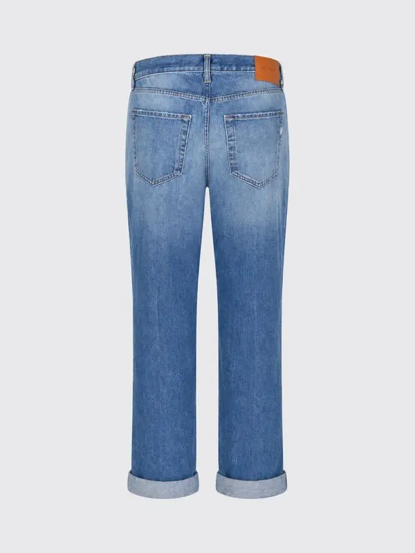 DONDUP Mid-rise Straight Jeans With Distressed Detailing And Turn-up Hems