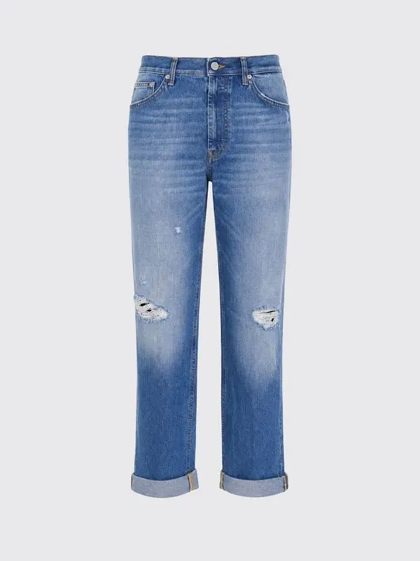 DONDUP Mid-rise Straight Jeans With Distressed Detailing And Turn-up Hems