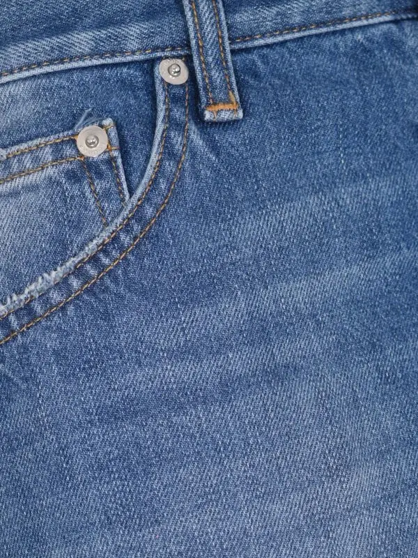 DONDUP Mid-rise Straight Jeans With Distressed Detailing And Turn-up Hems