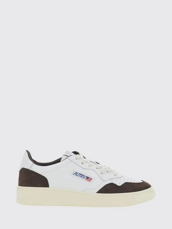 AUTRY Medalist Low Two-tone Calfskin And Suede Trainers - Dark