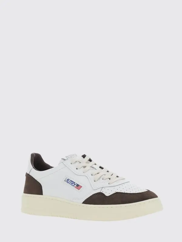 AUTRY Medalist Low Two-tone Calfskin And Suede Trainers - Dark