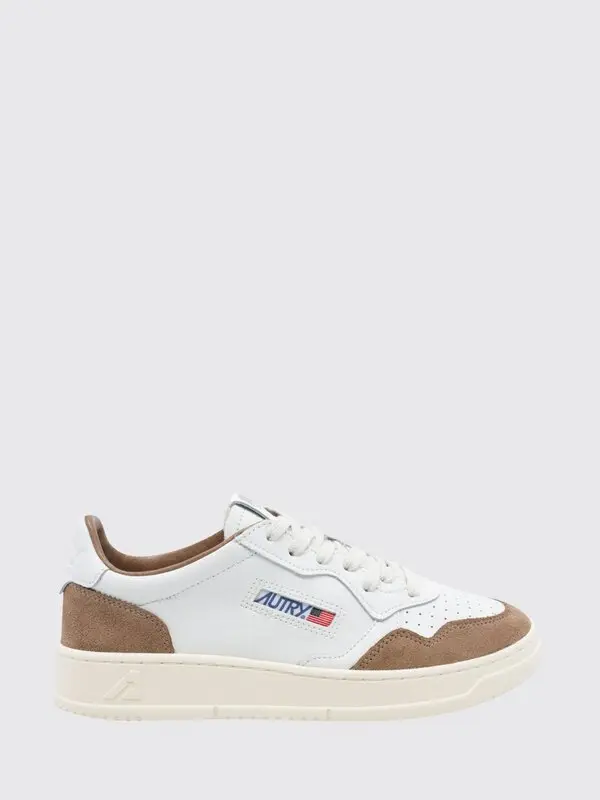 AUTRY Medalist Low Two-tone Calfskin And Suede Trainers - White