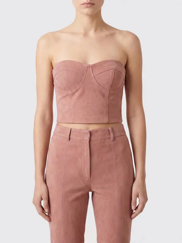 Patrizia Pepe Stretch Jersey Bustier Top With Sweetheart Neckline - Orange
