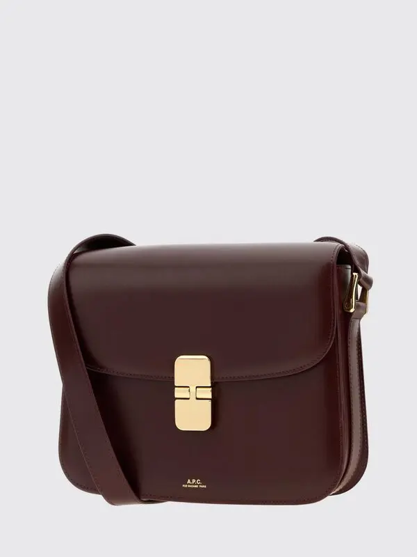 A.p.c. Grace Crossbody Bag In Smooth Leather - Wine