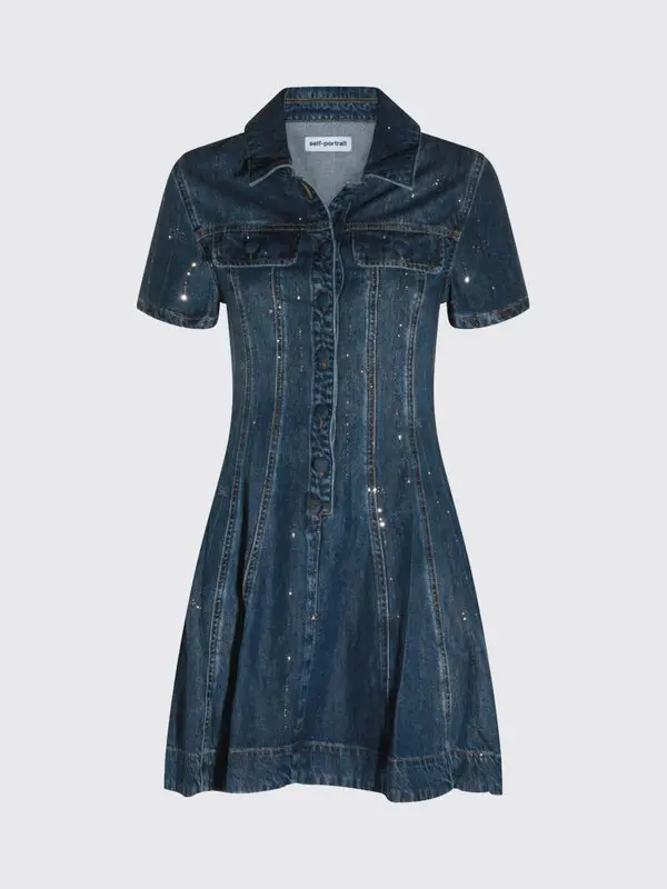 SELF-PORTRAIT Lyocell Mini Chemisier Dress