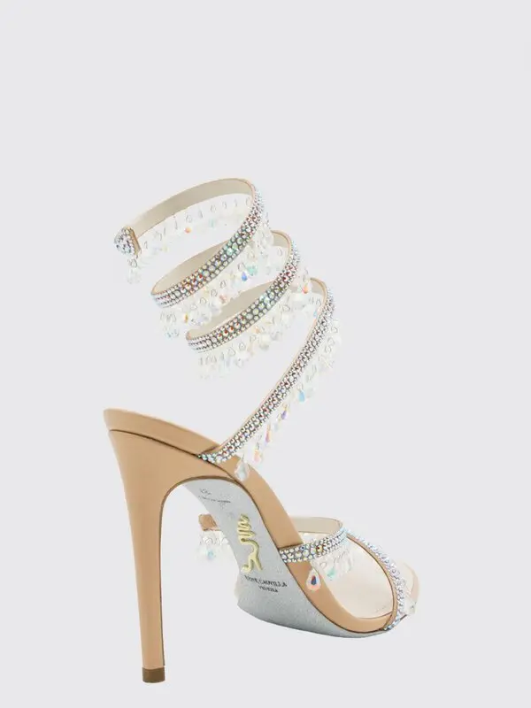 Rene Caovilla Crystal Embellished Stiletto Heel Sandals