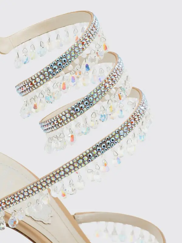 Rene Caovilla Crystal Embellished Stiletto Heel Sandals