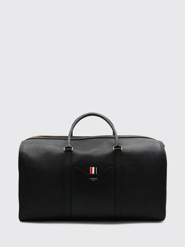 Thom Browne Grained Calfskin Leather Travel Bag - Black