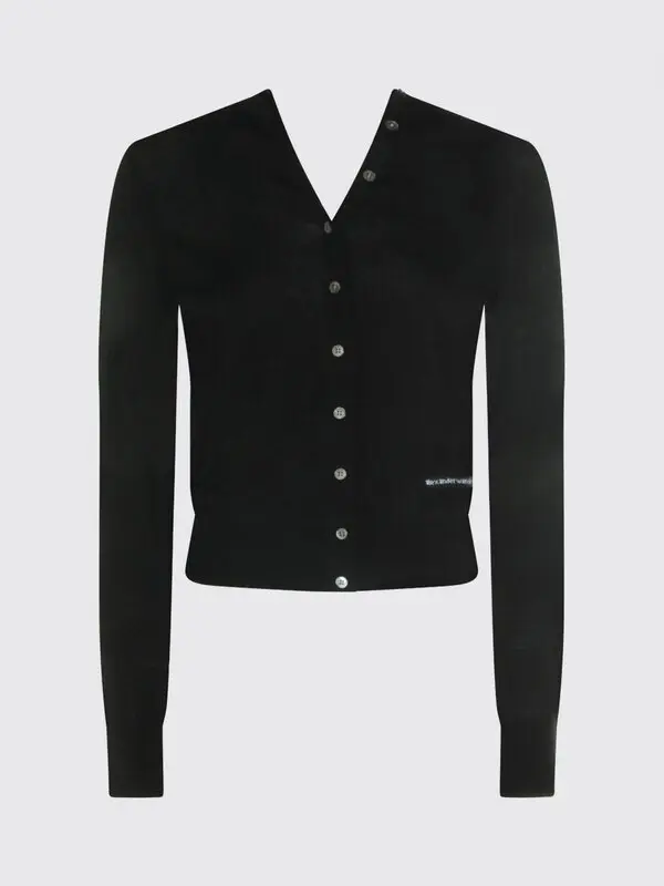 Alexander Wang V-neck Wool Cardigan With Contrast Logo