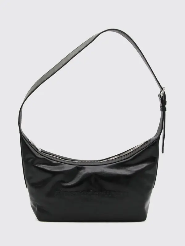 Alexander Wang Curved Leather Shoulder Bag - Black