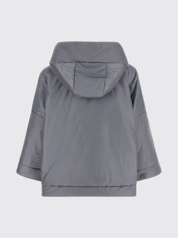 Max Mara Hooded Short Down Jacket In Technical Fabric With Dropped Shoulders - Grey
