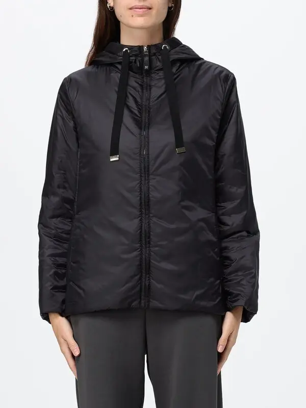 Max Mara Hooded Short Technical Fabric Windbreaker - Black