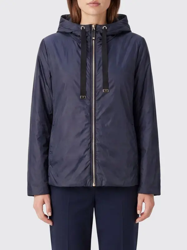 Max Mara Hooded Short Technical Fabric Windbreaker - Blue