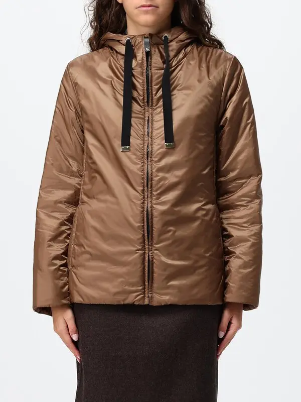 Max Mara Hooded Short Technical Fabric Windbreaker - Earth