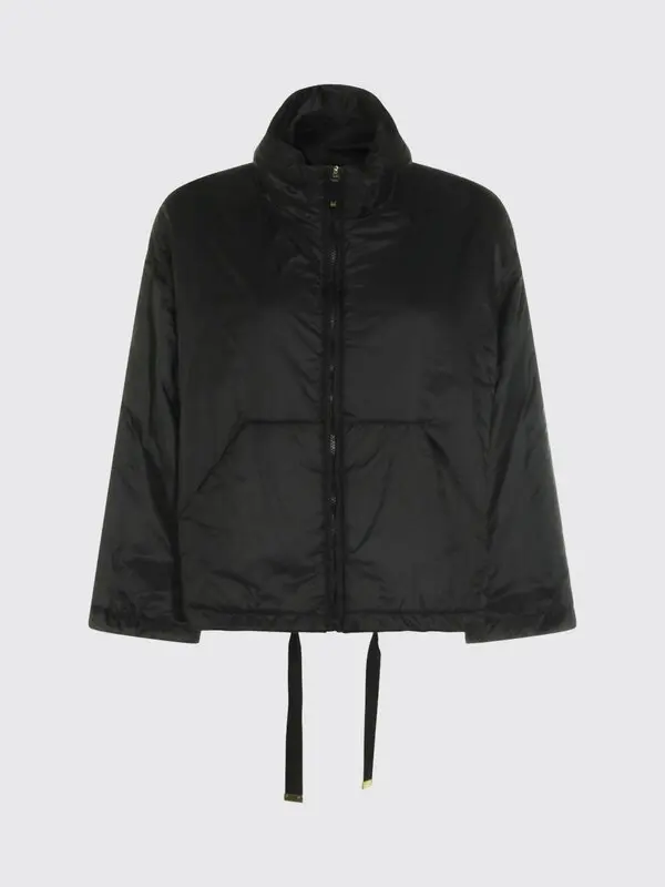 Max Mara Short Down Jacket With High Neck And Drawstring Hem - Black