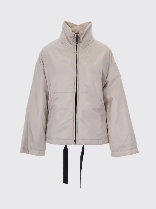 Max Mara Short Down Jacket In Technical Fabric With High Neck And Drawstring Hem - Ice