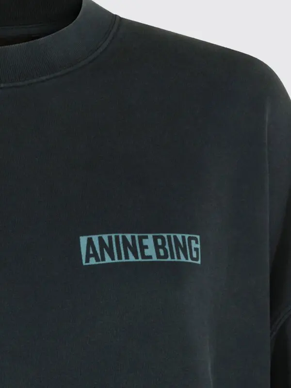 ANINE BING Cotton Crewneck Sweatshirt With Relaxed Fit And Back Logo