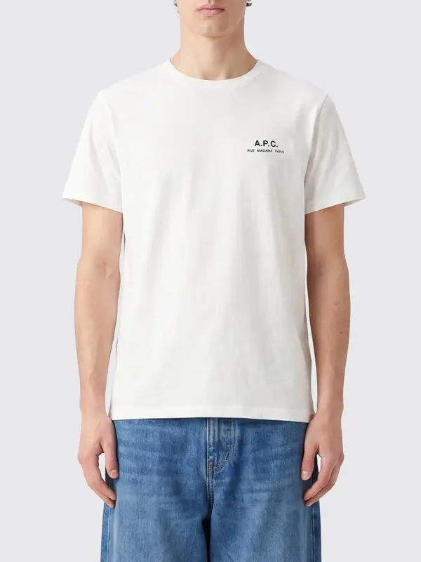 A.p.c. Cotton T-shirt With Contrast Logo On The Chest - White 1