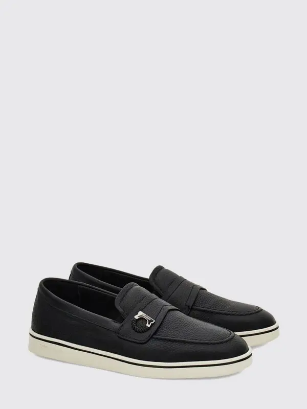 FERRAGAMO Gancini Loafers - Black