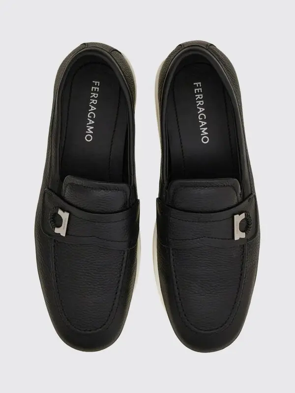 FERRAGAMO Gancini Loafers - Black