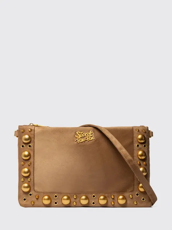 SECRET PON-PON Studded Leopard Print Crossbody Bag - Leather
