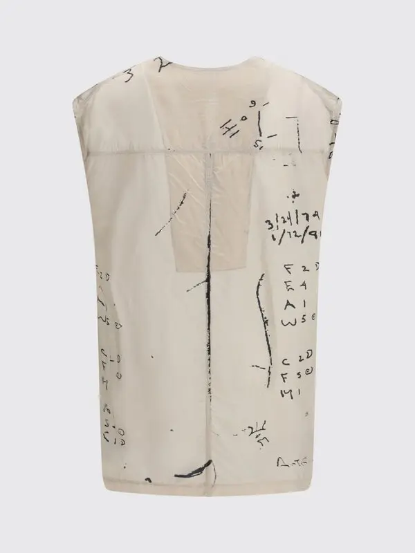 Rick Owens Deep V-neck Logo Print Tank Top In A Viscose Blend