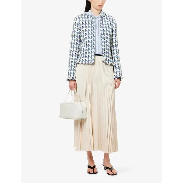 ME+EM Heritage Houndstooth-print Short Tweed Jacket