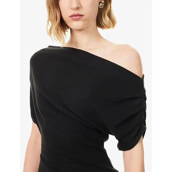 REFORMATION Iris Off-shoulder Cotton-knit Top