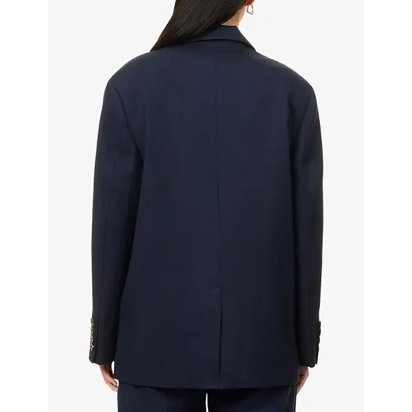 ME+EM Icon Single-breasted Oversized Linen And Cotton-blend Blazer