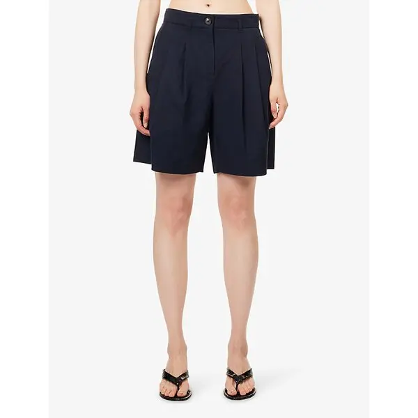 ME+EM City Mid-rise Linen-blend Shorts