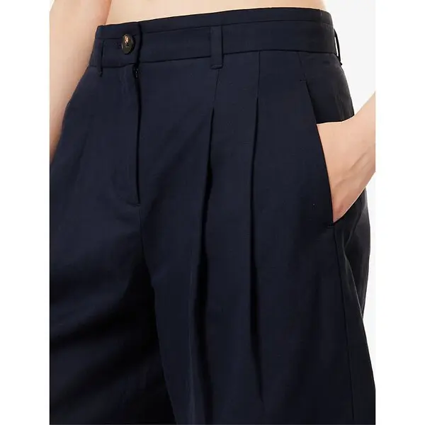 ME+EM City Mid-rise Linen-blend Shorts