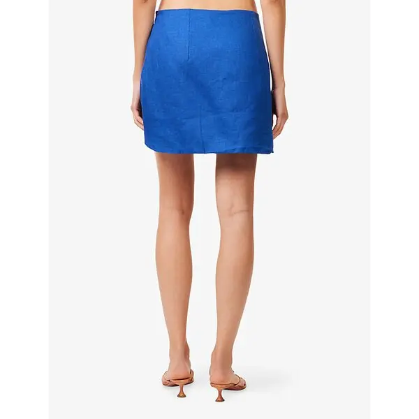 Farm Rio Embroidered Linen Mini Skirt