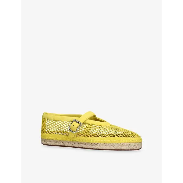 AZZEDINE ALAIA Fishnet Suede Espadrille