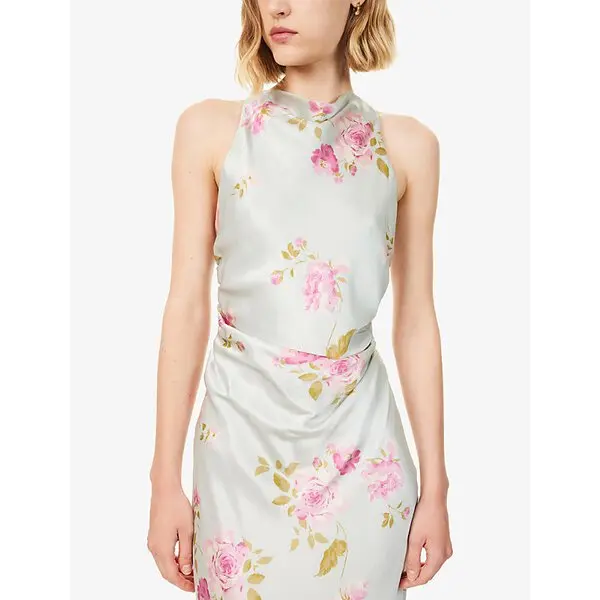 REFORMATION Anaiis Floral-print Silk Maxi Dress