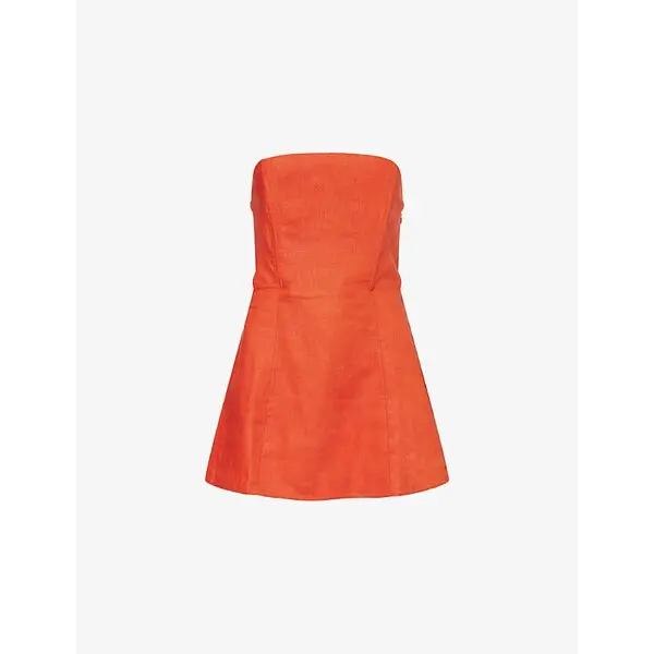 REFORMATION Aurina Strapless Linen Top