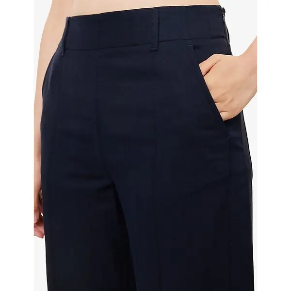ME+EM Straight Cropped Linen And Cotton-blend Trousers