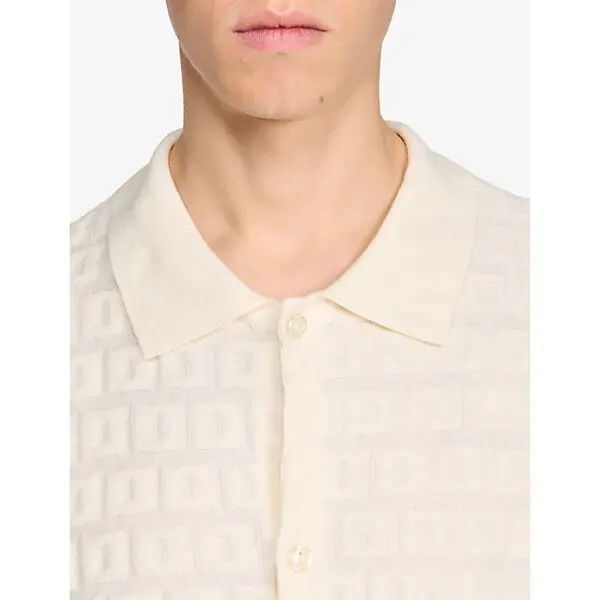 Sandro Terry Short-sleeve Knitted Cardigan - Ecru