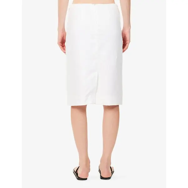 REFORMATION Fleur Column Linen Midi Skirt