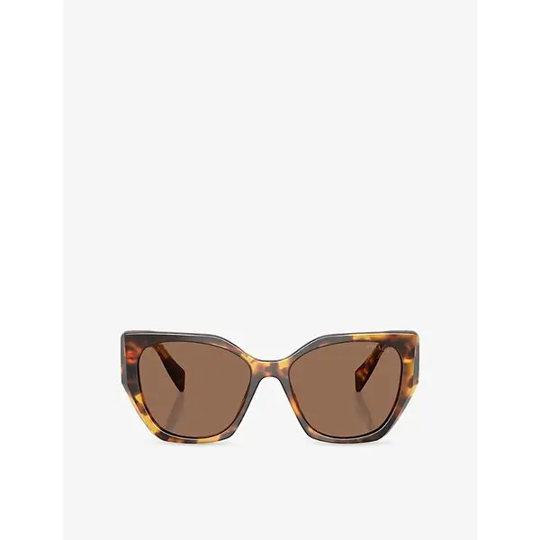 Prada Pr 19zs Pillow Frame Acetate Sunglasses - Brown