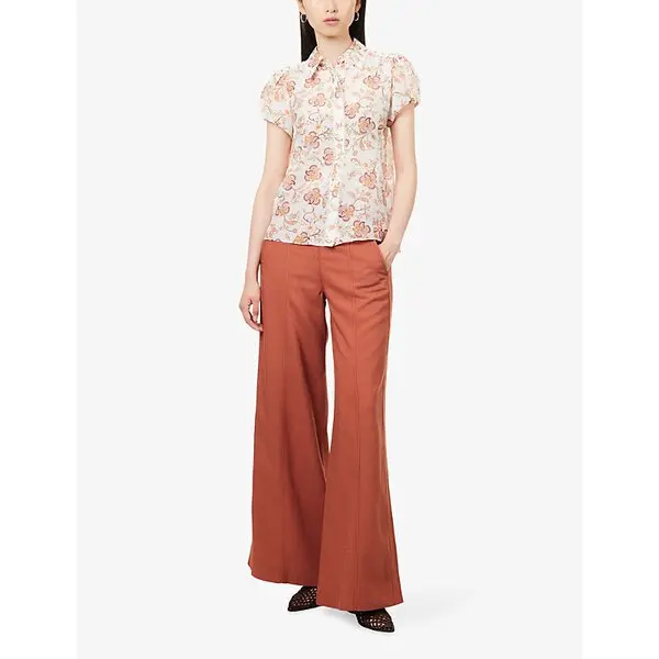 ME+EM Paisley-print Cotton And Silk-blend Blouse