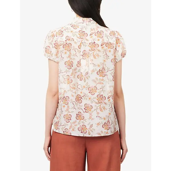 ME+EM Paisley-print Cotton And Silk-blend Blouse