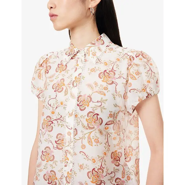 ME+EM Paisley-print Cotton And Silk-blend Blouse