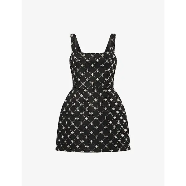 NADINE MERABI Sofia Sequin-embellished Woven Mini Dress - Black
