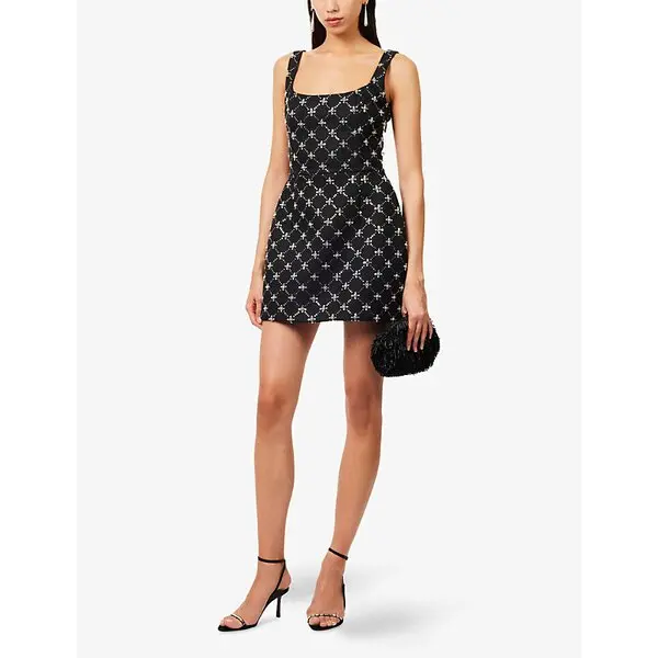 NADINE MERABI Sofia Sequin-embellished Woven Mini Dress