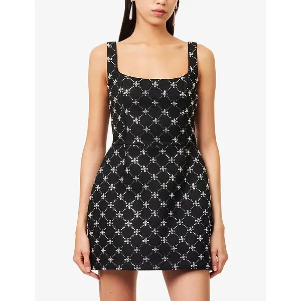 NADINE MERABI Sofia Sequin-embellished Woven Mini Dress