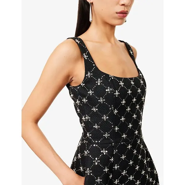 NADINE MERABI Sofia Sequin-embellished Woven Mini Dress